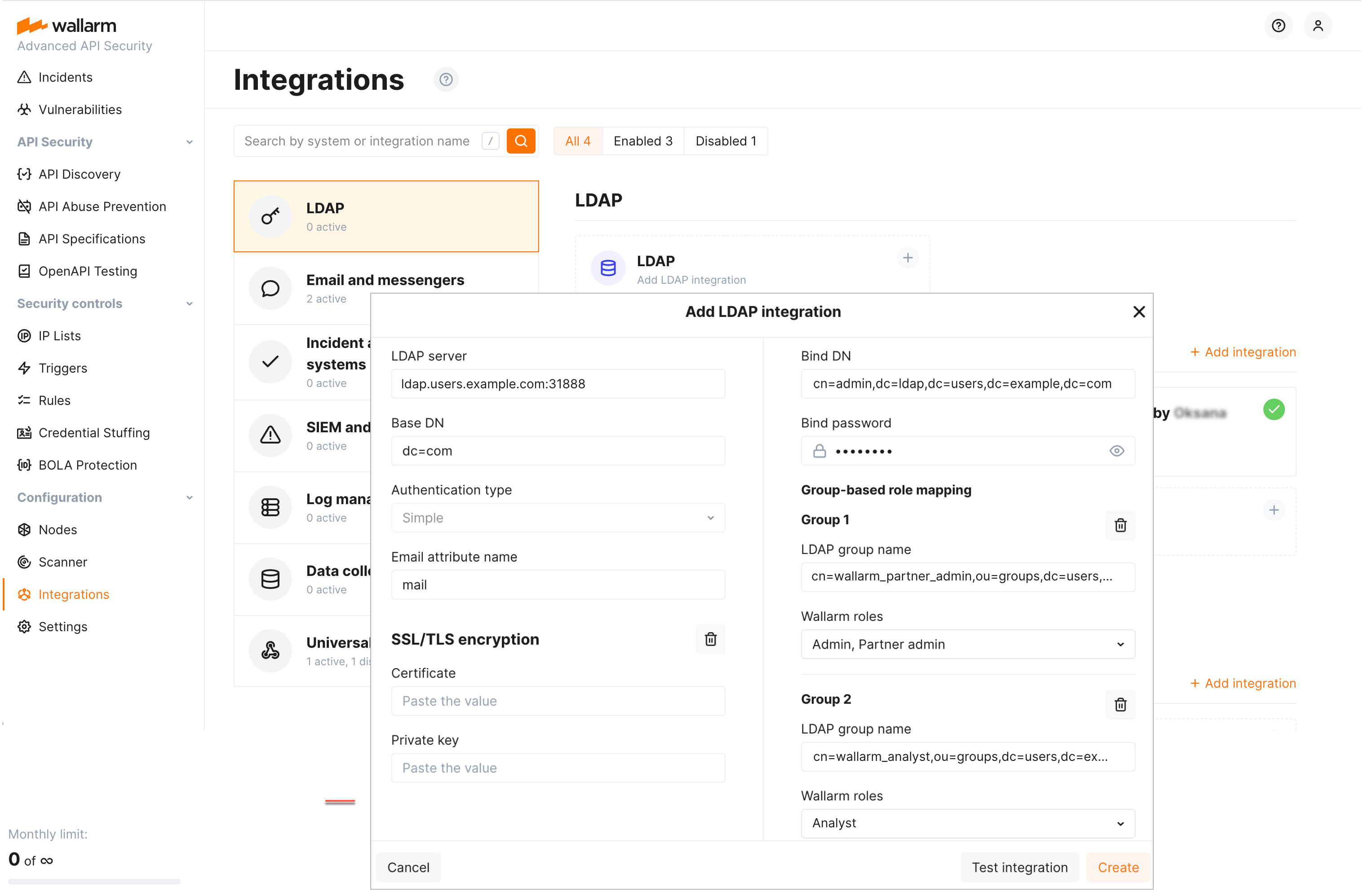 LDAP Kullanımı - Wallarm Dokümantasyonu
